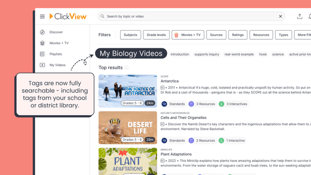New Search Features – Now With Standards Codes, Auto-Complete Searches, And More | ClickView