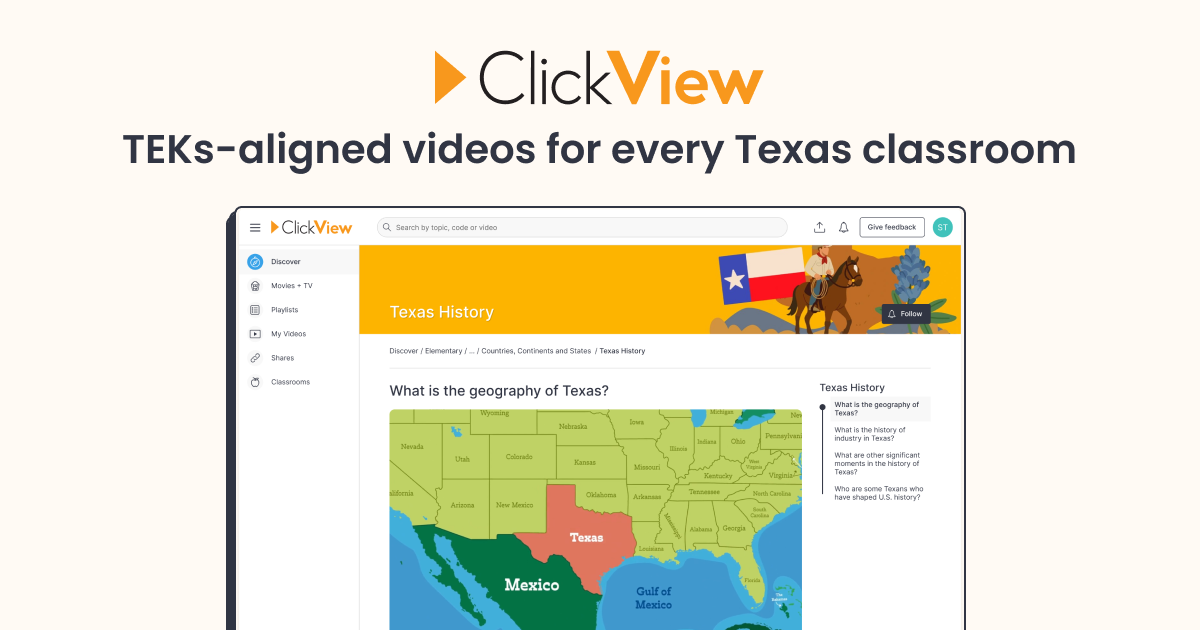 ClickView Texas | TEKS-aligned video learning for schools and libraries